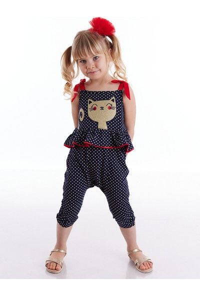 Denokids Kedi Puanlı Kız Tulum Denokids Kedi Puanlı Kız Tulum