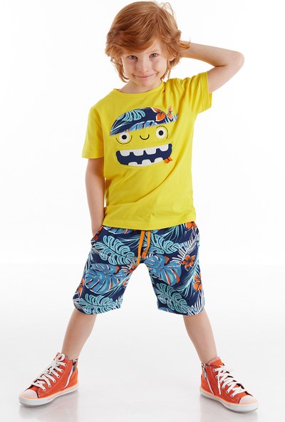 Denokids Hawai Korsan Erkek Çocuk Şort Takım