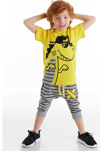 Denokids Dino Rap Çizgili Erkek Çocuk Takım