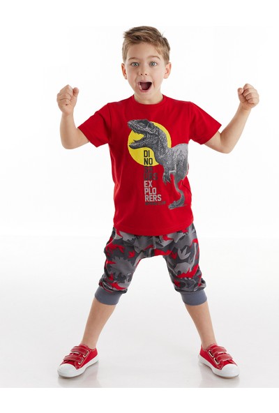 Denokids Dino Kamuflaj Erkek Çocuk Kapri Takım