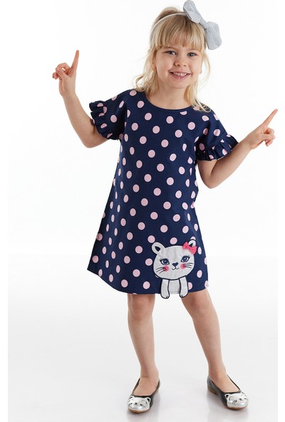 Denokids Simli Kedi Kız Elbise