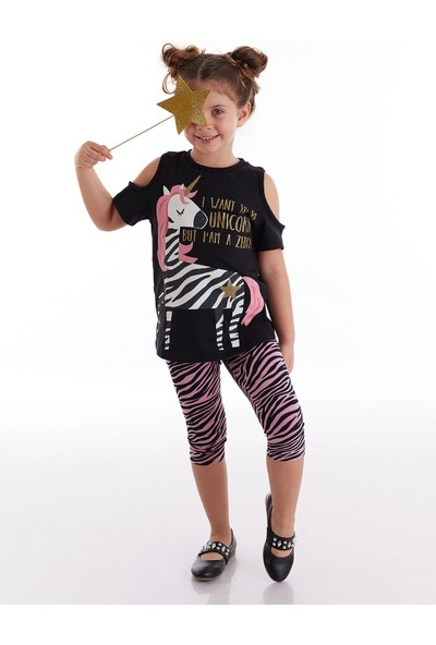 Mushi Unique Zebra Kız Tunik Takım