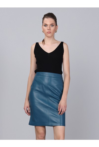 Basics&more Kadın Deri Etek - SK04