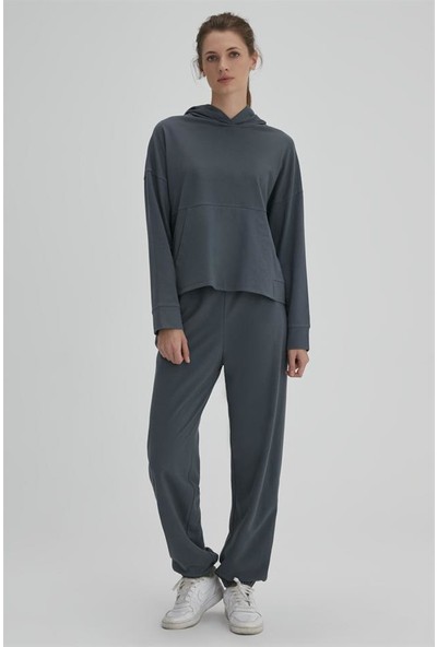 Dagi Antrasit Kadın Lastikli Paça Eşofman Altı