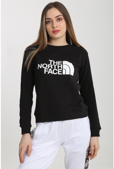 Enesil Kadın North Face Siyah Baskılı Sweatshirt