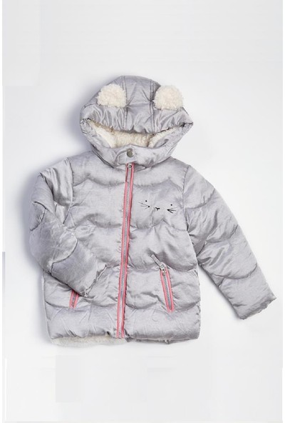 Wonder Kids Kız Çocuk Gri Kapüşonlu Mont MK20AW4057