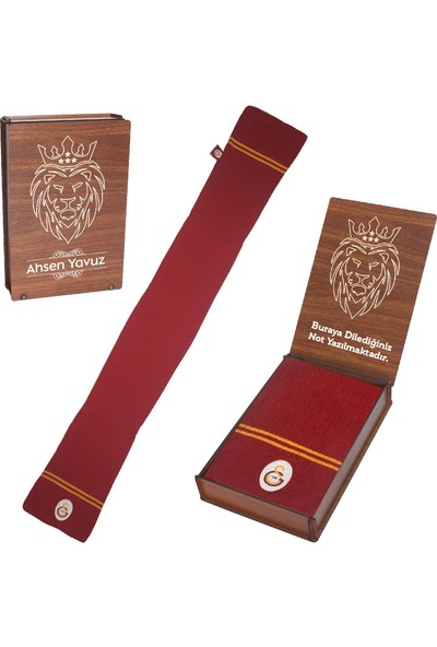 Galatasaray Lisanslı Atkı Hediyelik Ahşap Kutulu Yk Galatasaray Lisanslı Atkı Hediyelik Ahşap Kutulu Yk