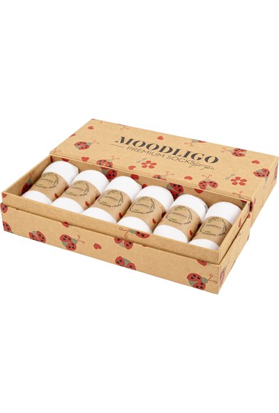 Moodligo Premium 6'lı Bambu Patik Kadın Çorap - 6 Çift Beyaz Moodligo Premium 6'lı Bambu Patik Kadın Çorap - 6 Çift Beyaz