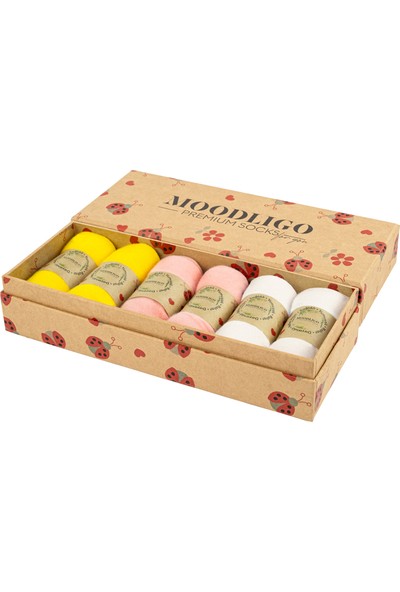 Moodligo Premium 6'lı Bambu Patik Kadın Çorap - 2 Sarı 2 Pembe 2 Beyaz Moodligo Premium 6'lı Bambu Patik Kadın Çorap - 2 Sarı 2 Pembe 2 Beyaz