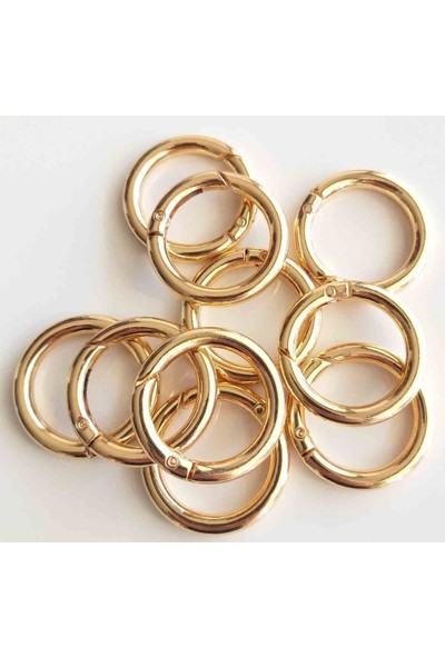 Angel Çanta Aksesuar 10LU 2.5 cm Light Gold Renk Yaylı Halka Örgü Çanta Için Angel Çanta Aksesuar 10LU 2.5 cm Light Gold Renk Yaylı Halka Örgü Çanta Için