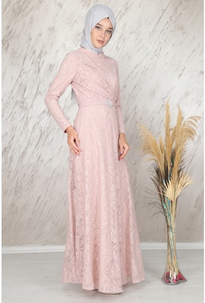 Moda Çizgi Ahunisa Tanem Abiye Pudra 6525 - Moda Çizgi