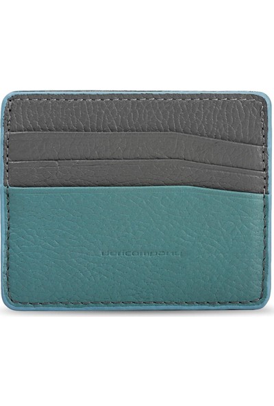 Deri Company Erkek Deri Cüzdan Kartlık Floater Desen Buz Mavisi Garnili Gri (881BMG) 114507