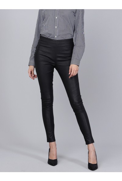 Basics&more Kadın Likralı Deri Pantolon -LP01