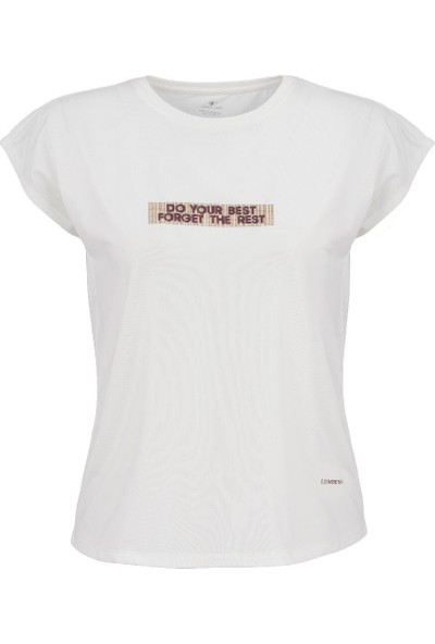 Lumberjack CT201 Lena Slogan tshirt Beyaz Kadın tshirt