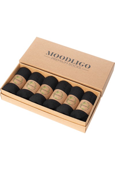 Moodligo Premium Erkek Bambu Patik Çorap 6 Çift Siyah Moodligo Premium Erkek Bambu Patik Çorap 6 Çift Siyah