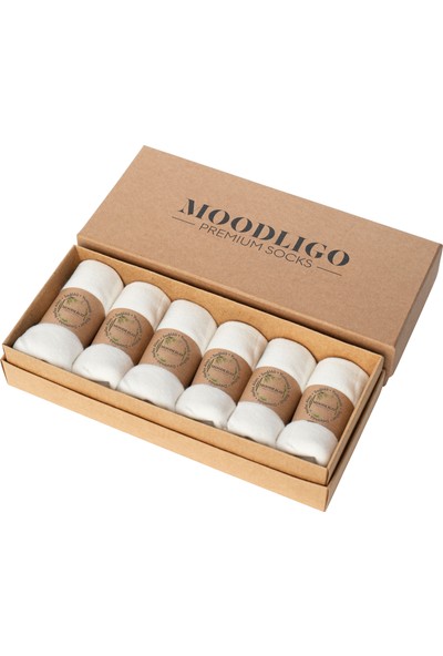 Moodligo Premium Erkek Bambu Patik Çorap 6 Çift Beyaz Moodligo Premium Erkek Bambu Patik Çorap 6 Çift Beyaz