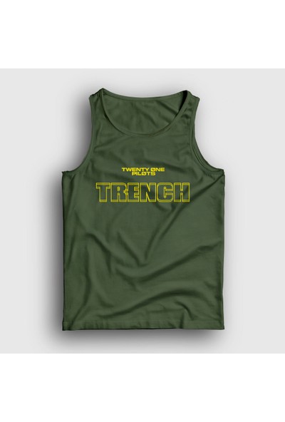 Presmono Unisex Haki Trench Twenty One Pilots Atlet