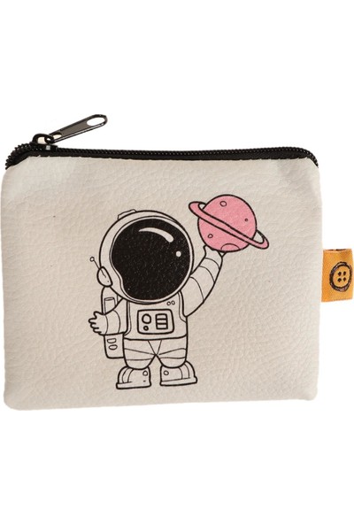 Çetin Astronot Pembe Gezegen Tasarımlı Süet Bozuk Para Cüzdanı Çetin Astronot Pembe Gezegen Tasarımlı Süet Bozuk Para Cüzdanı