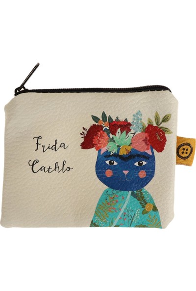 Çetin Frida Tasarım Süet Bozuk Para Cüzdanı