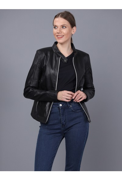 Basics&More Kadın Deri Ceket - B49 Basics&More Kadın Deri Ceket - B49