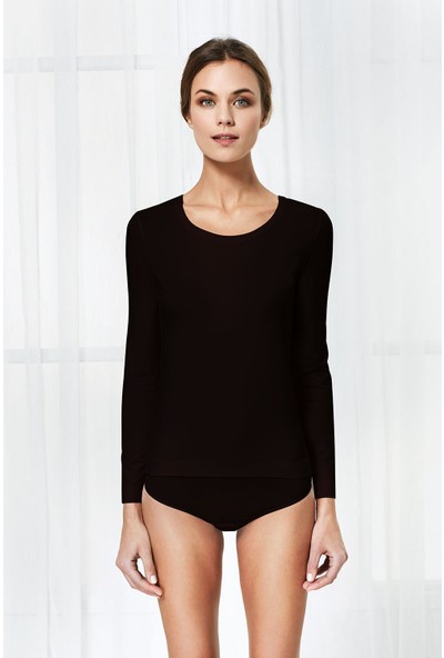 Baveno Antibakteriyel Bambu Bayan Uzun Kollu T-Shirt