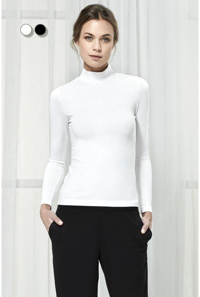 Baveno Antibakteriyel Bambu Yarım Balıkçı Yaka Atlet