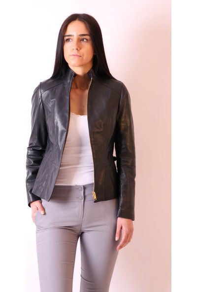 Hakiki Deri Hakim Yaka Slim Lacivert Ceket Hakiki Deri Hakim Yaka Slim Lacivert Ceket