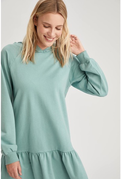 DeFacto Basic Kapüşonlu Oversize Fit Sweat Elbise T3565AZ21SP DeFacto Basic Kapüşonlu Oversize Fit Sweat Elbise T3565AZ21SP