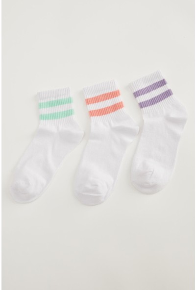 DeFacto Defacto Fit Kadın Pamuk Kadın Desenli 3'lü Kolej Soket Tenis Çorap T7582AZNS DeFacto Defacto Fit Kadın Pamuk Kadın Desenli 3'lü Kolej Soket Tenis Çorap T7582AZNS