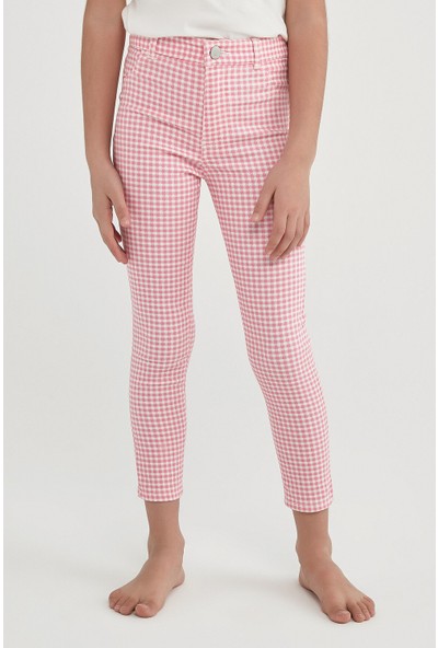 Penti Pembe Kız Çocuk Gingham Tayt