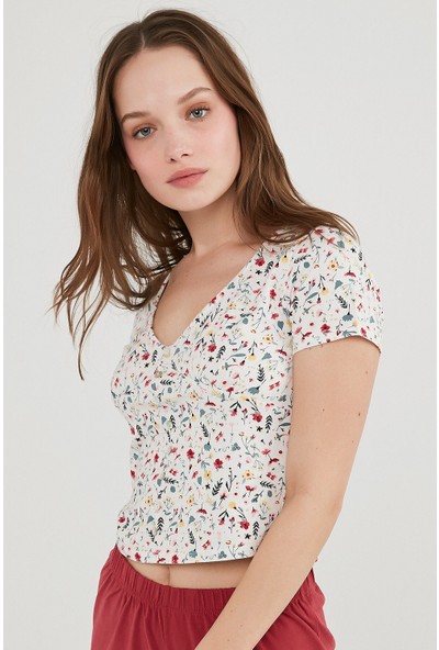 Penti Beyaz Everyday Buttom Ss Tişört Penti Beyaz Everyday Buttom Ss Tişört