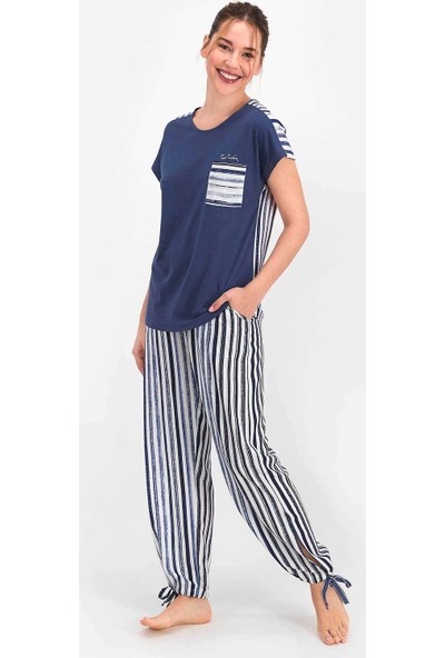 Pierre Cardin Marine Dark Indigo Kadın Kısa Kol Pijama Takımı Pierre Cardin Marine Dark Indigo Kadın Kısa Kol Pijama Takımı