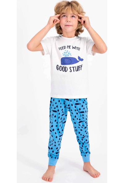 Rolypoly Feed Me With Good Stuf Krem Genç Erkek Kısa Kol Pijama Takımı Rolypoly Feed Me With Good Stuf Krem Genç Erkek Kısa Kol Pijama Takımı
