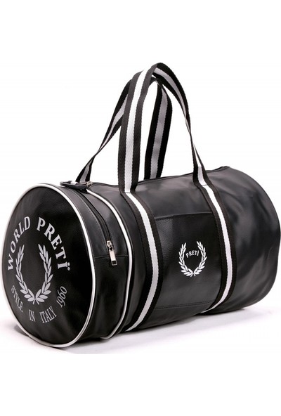 Go İthalat Spor Çantası - Seyahat Çantası - Silindir Çanta (Siyah)