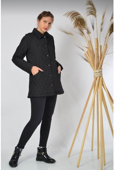 Elsin Butik Kadın Içi Astarlı Çift Cepli Kapitone Su Itici Mont FESB9044