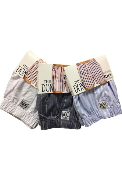 The Don Poplin 3'lü Erkek Boxer Karışık Desenli %100 Pamuklu Rahat Kesim Kumaş Boxer The Don Poplin 3'lü Erkek Boxer Karışık Desenli %100 Pamuklu Rahat Kesim Kumaş Boxer