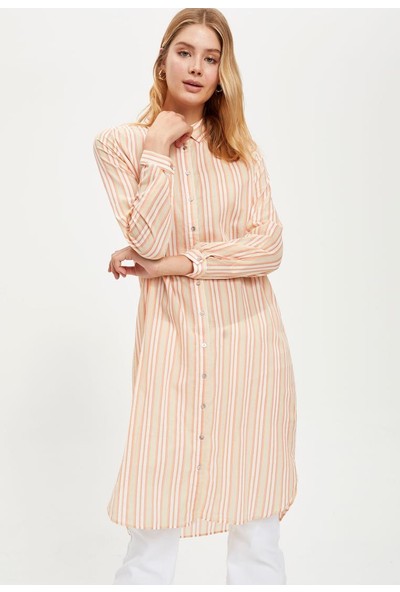 Defacto Çizgili Dokuma Gömlek Tunik R3512AZ21SP