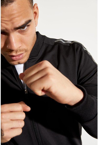 DeFacto Slim Fit Bomber Kolej Yaka Fermuarlı Uzun Kollu Sweatshirt S3295AZ21SP