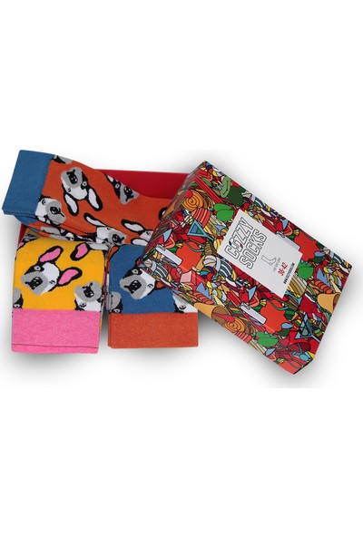 Cozzy Dog Desenli Çorap 3'lü Kutu