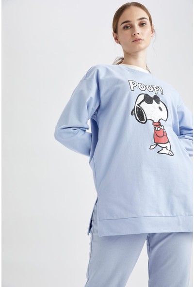 DeFacto Snoopy Lisanslı Relax Fit Sweat Tunik T8271AZ21SP