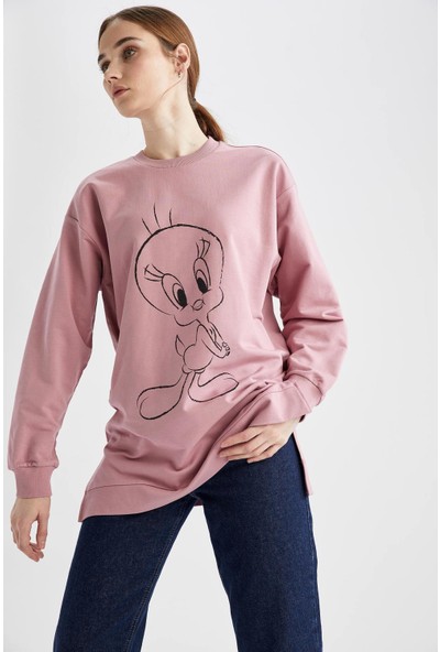 DeFacto Tweety Lisanslı Relax Fit Sweat Tunik T8269AZ21SP