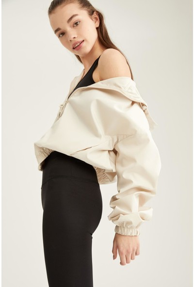 Defacto Coool Kapüşonlu Beli Lastikli Yağmurluk S1732AZ21SP Defacto Coool Kapüşonlu Beli Lastikli Yağmurluk S1732AZ21SP