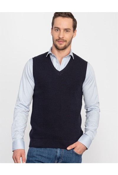 Tudors V Yaka Lacivert Erkek Süveter Tudors V Yaka Lacivert Erkek Süveter