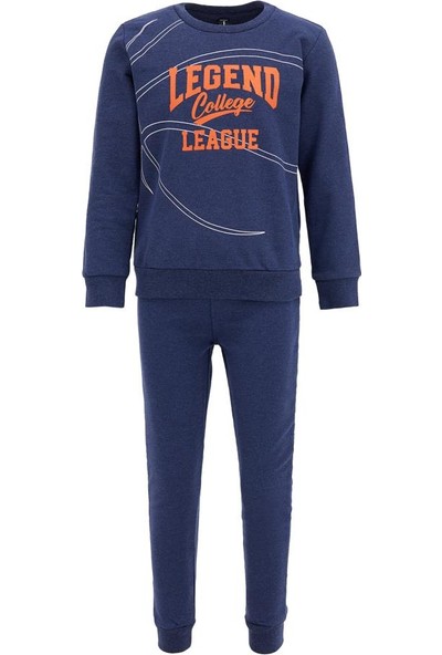 Defacto Erkek Çocuk Yazı Baskılı Sweatshirt ve Jogger Eşofman Alt Takımı T4666A621SP