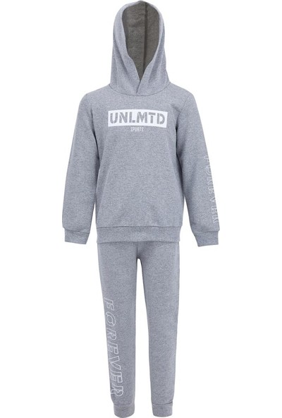 Defacto Erkek Çocuk Yazı Baskılı Sweatshirt ve Jogger Eşofman Alt Takımı T4668A621SP