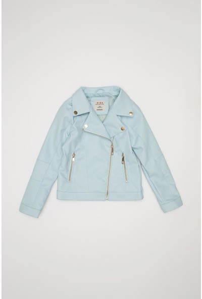 DeFacto Kız Çocuk Çapraz Kapamalı Suni Deri Ceket S5859A621SP