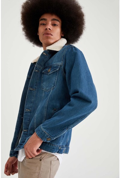 DeFacto Mevsimlik İnce Jean Ceket S9958AZ21SP