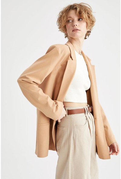 Defacto Fleto Cepli Oversize Blazer Ceket T4753AZ21SP Defacto Fleto Cepli Oversize Blazer Ceket T4753AZ21SP