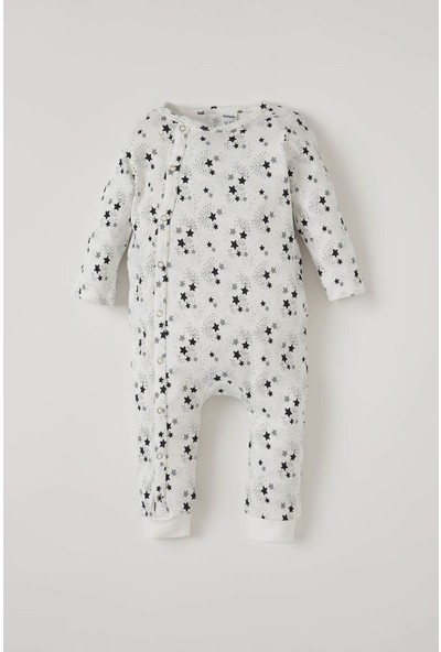 DeFacto Erkek Bebek Yıldız Desenli Uzun Kol Pamuklu Tulum T5736A221SP