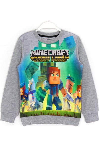 Minecraft Story Mode Baskılı Erkek Çocuk Sweatshirt 5 - 14 Yaş Gri Minecraft Story Mode Baskılı Erkek Çocuk Sweatshirt 5 - 14 Yaş Gri